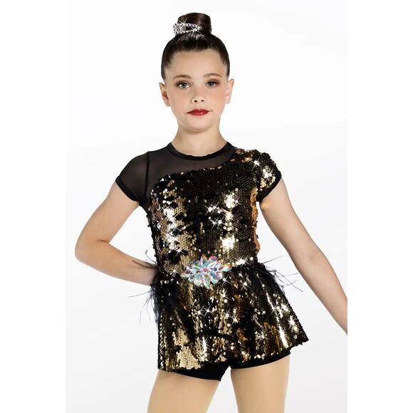 Weissman | Dresses | Dance Costume Jazz Small Adult Gold Weissman 357 ...